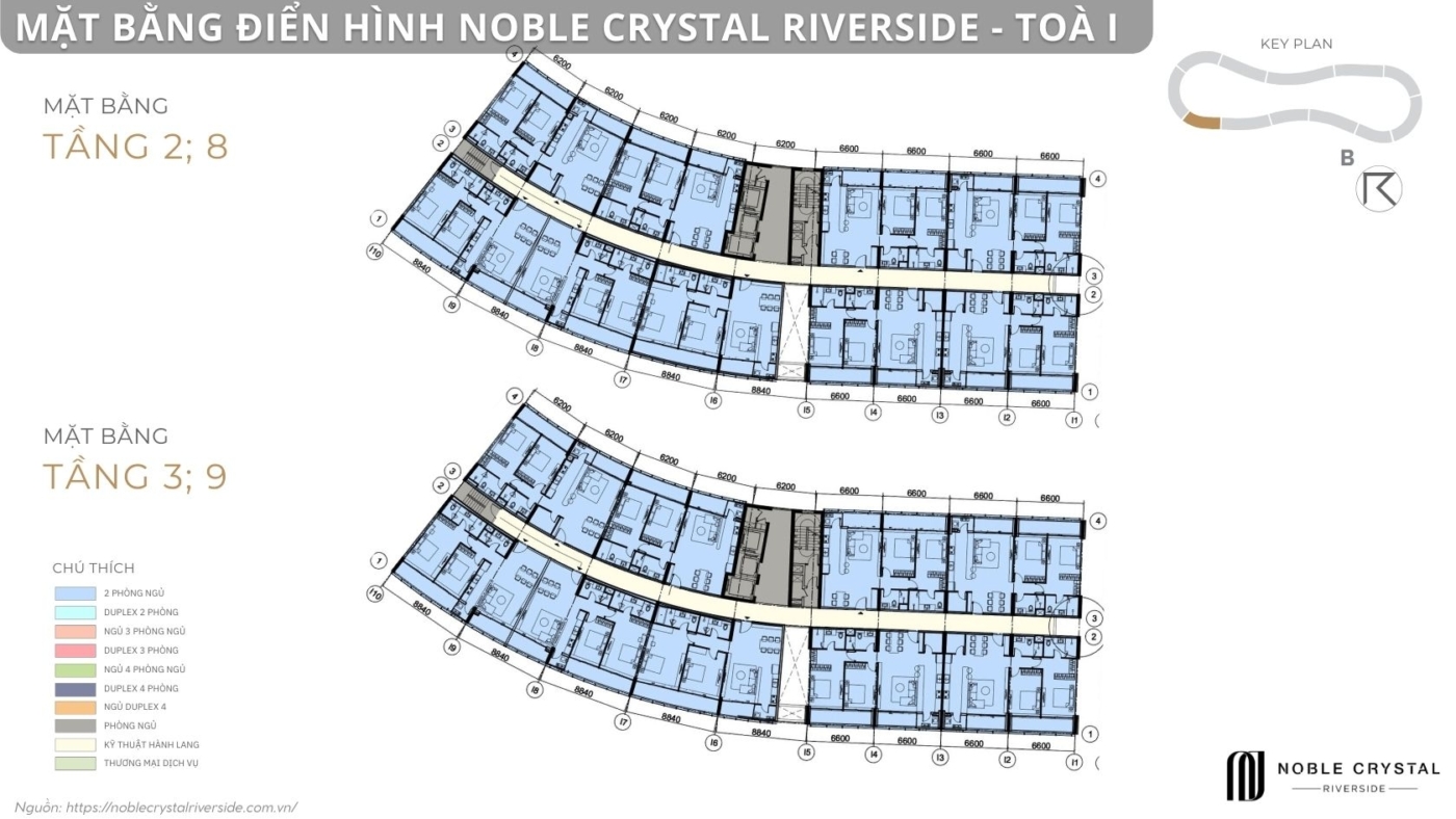 Mặt Bằng Toà I Noble Crystal Riverside Quận 7 - Noble Crystal Riverside