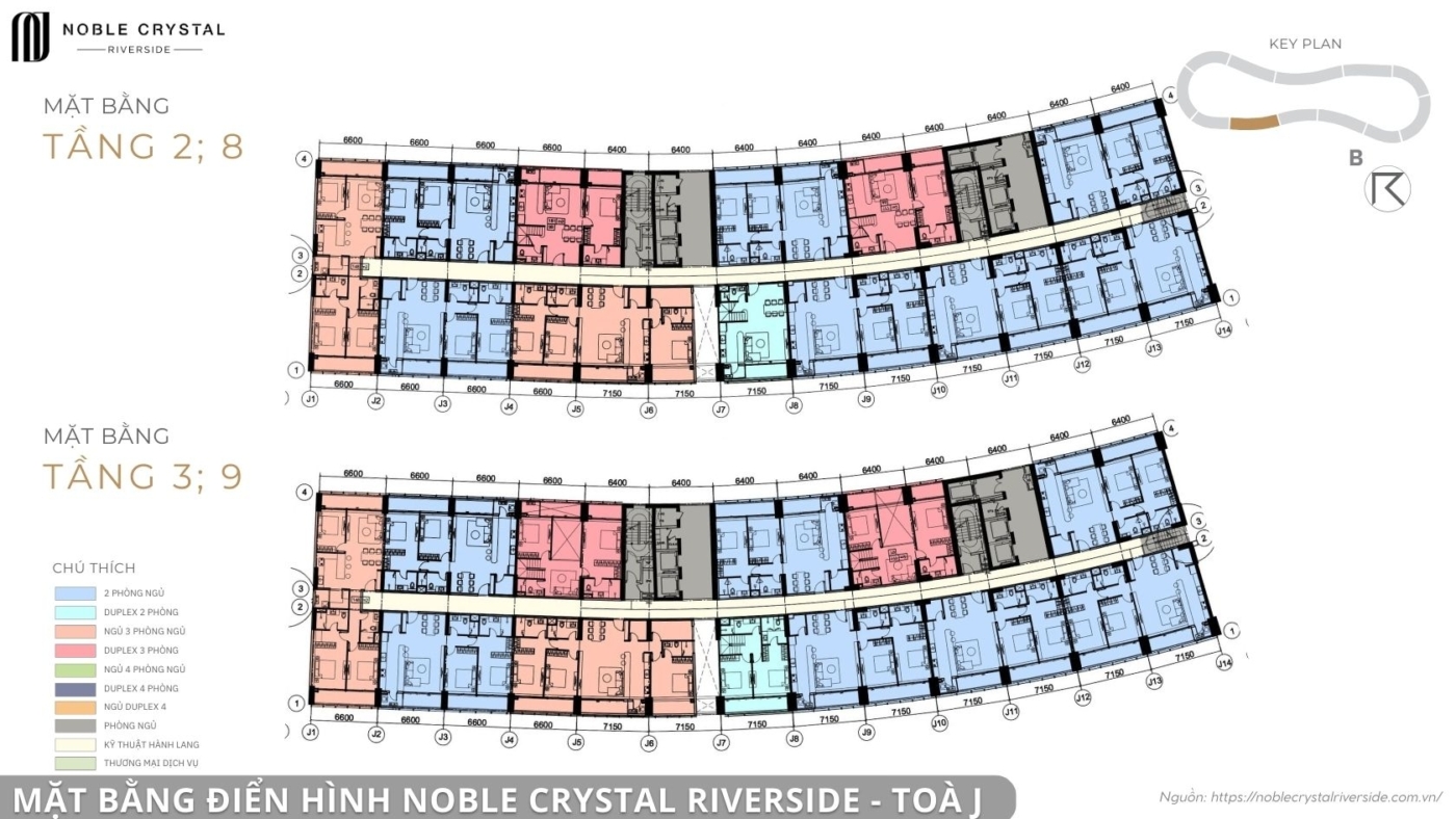 Mặt Bằng Noble Crystal Riverside Quận 7 Full 12 Toà A-L